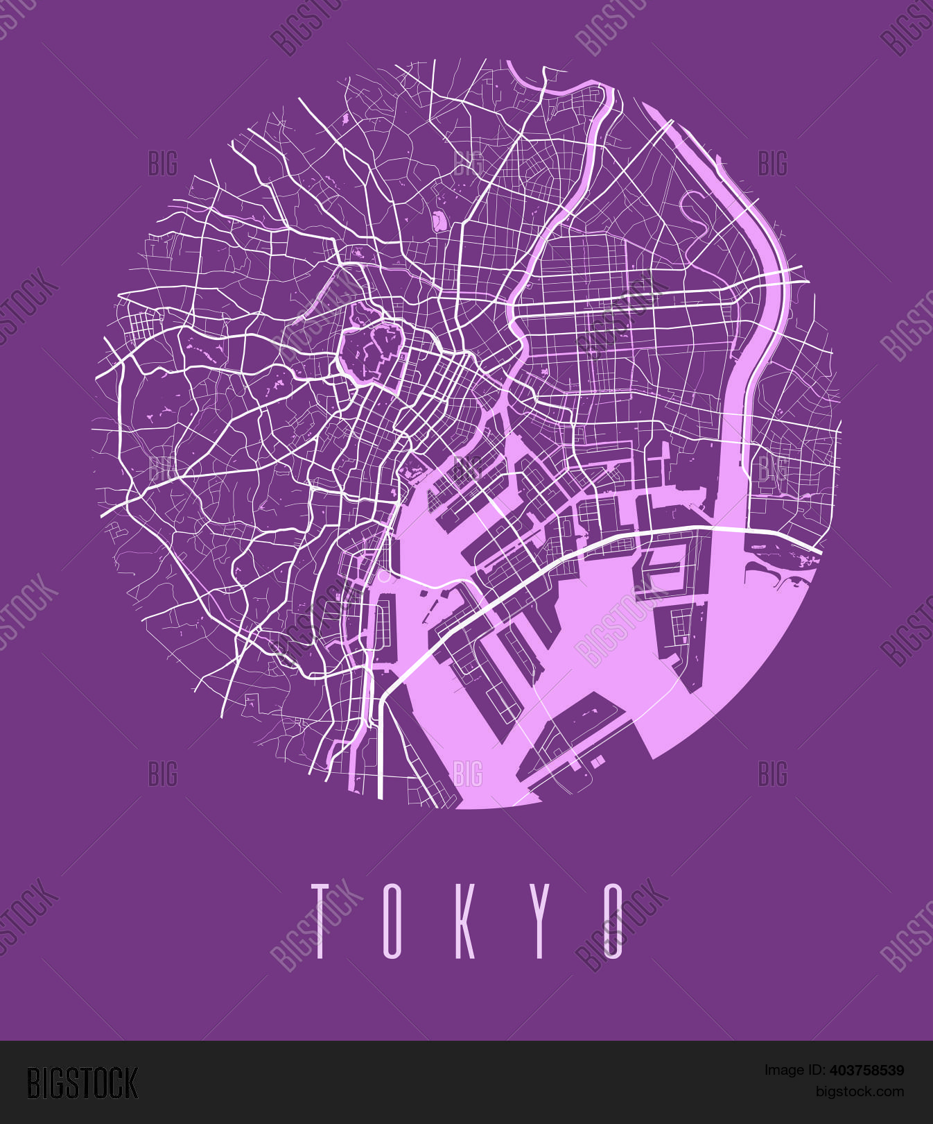 Tokyo Map Poster. Vector & Photo (Free Trial) | Bigstock
