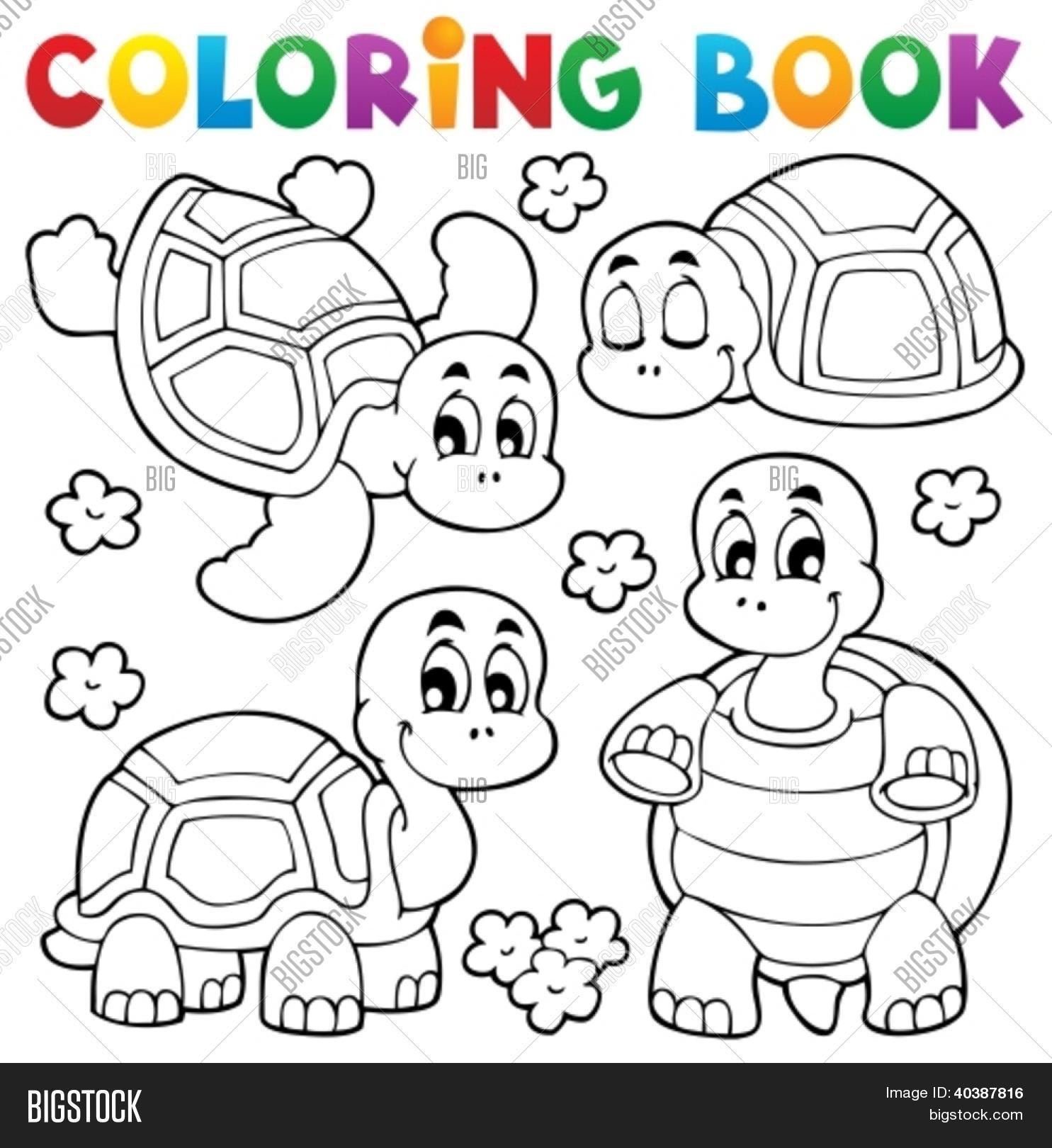Coloring Book Turtle Vector & Photo (Free Trial) | Bigstock