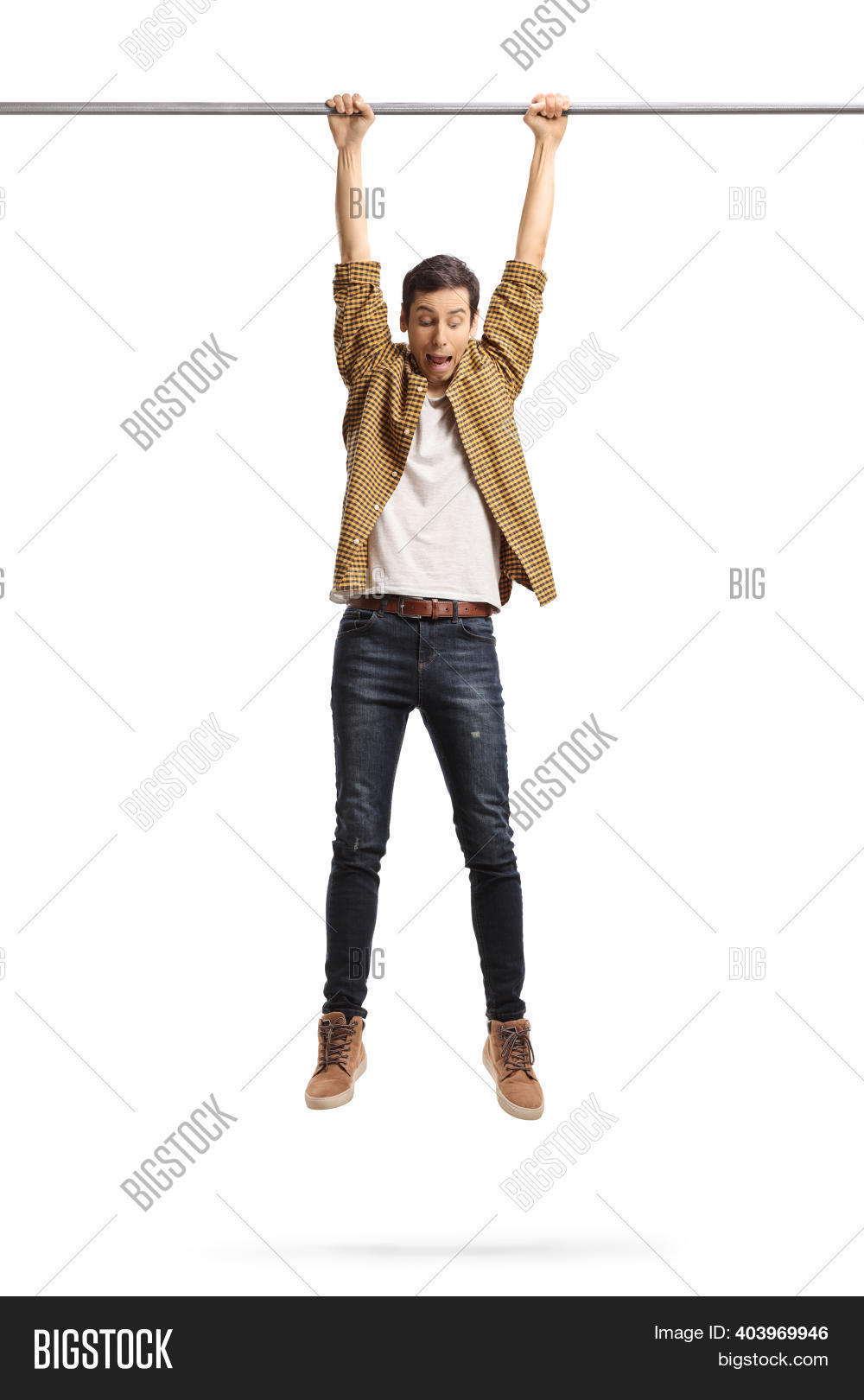 Scared Man Hanging Image & Photo (Free Trial) | Bigstock
