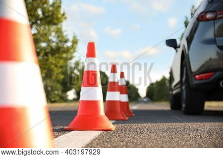 Traffic Cones Near Car Image & Photo (Free Trial) | Bigstock