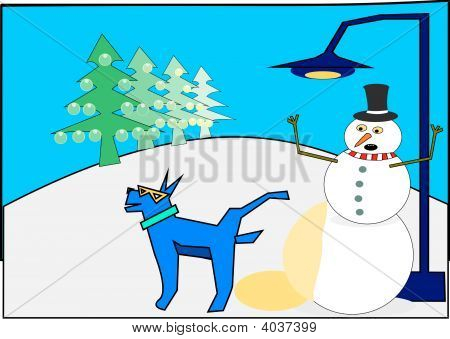 Dog Pee On Snow Man Vector & Photo (Free Trial) | Bigstock