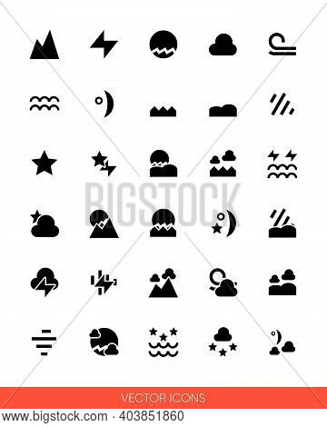 Weather Icon Set Icon Vector & Photo (Free Trial) | Bigstock