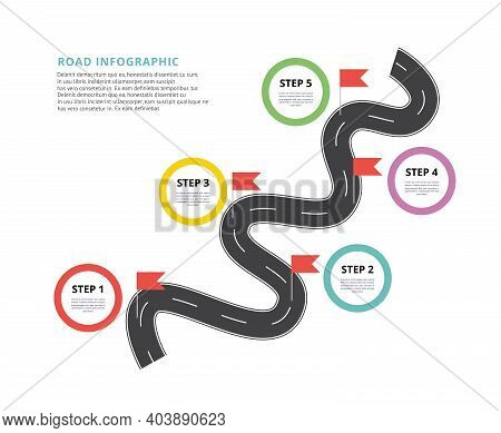 Winding Road Color Vector & Photo (Free Trial) | Bigstock