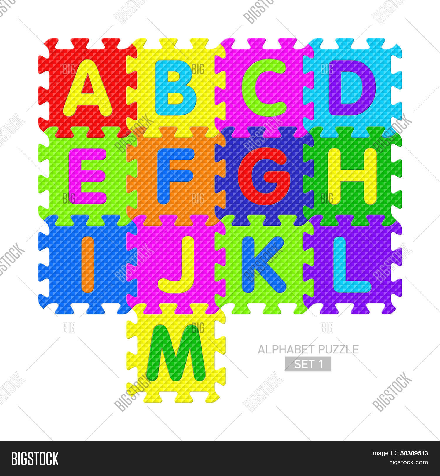 Alphabet Puzzle Vector & Photo (Free Trial) | Bigstock