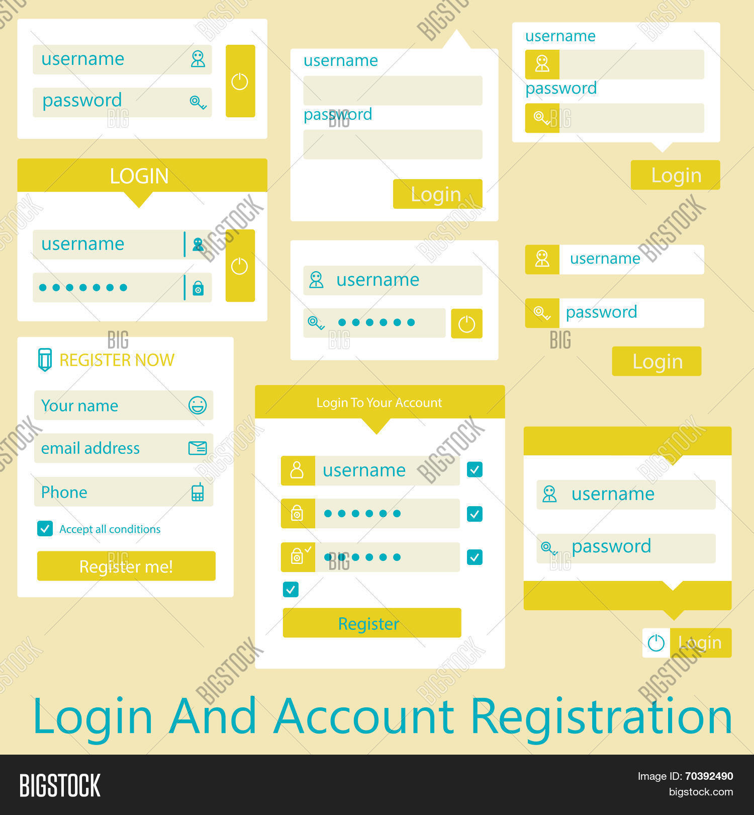 User Interface Login Vector & Photo (Free Trial) | Bigstock