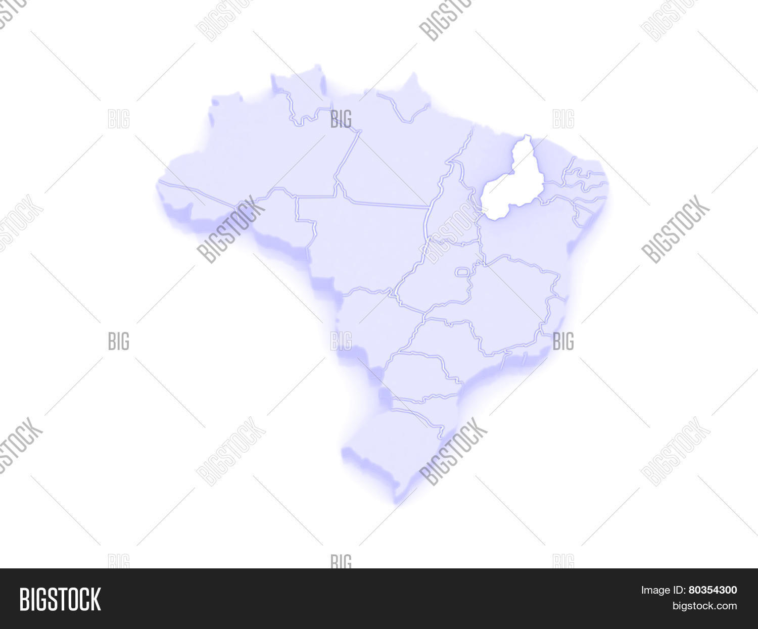 Map Piaui. Brazil. 3d Image & Photo (Free Trial) | Bigstock