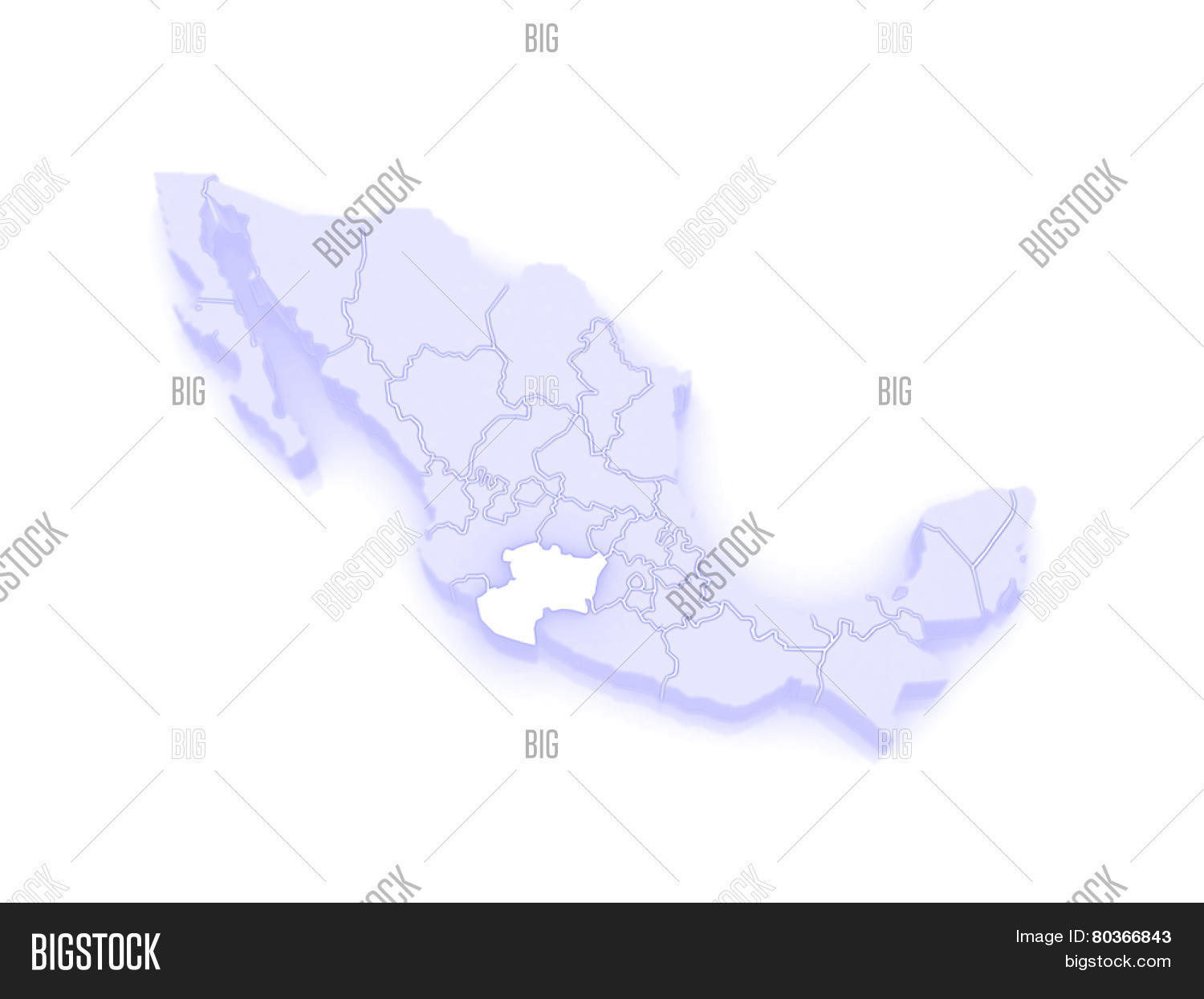 Map Michoacan. Mexico Image & Photo (Free Trial) | Bigstock