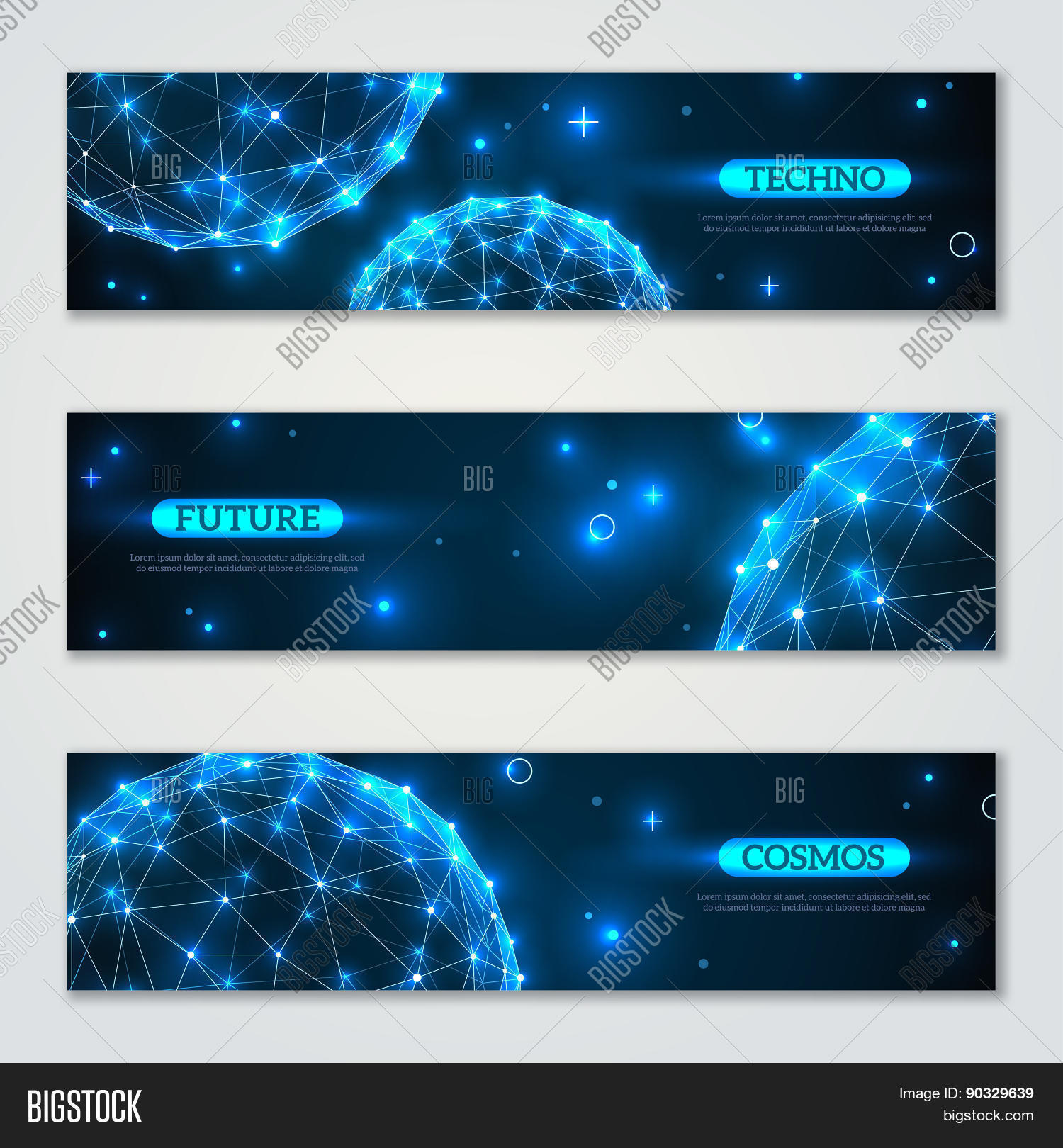 Banners Set Wireframe Vector & Photo (Free Trial) | Bigstock