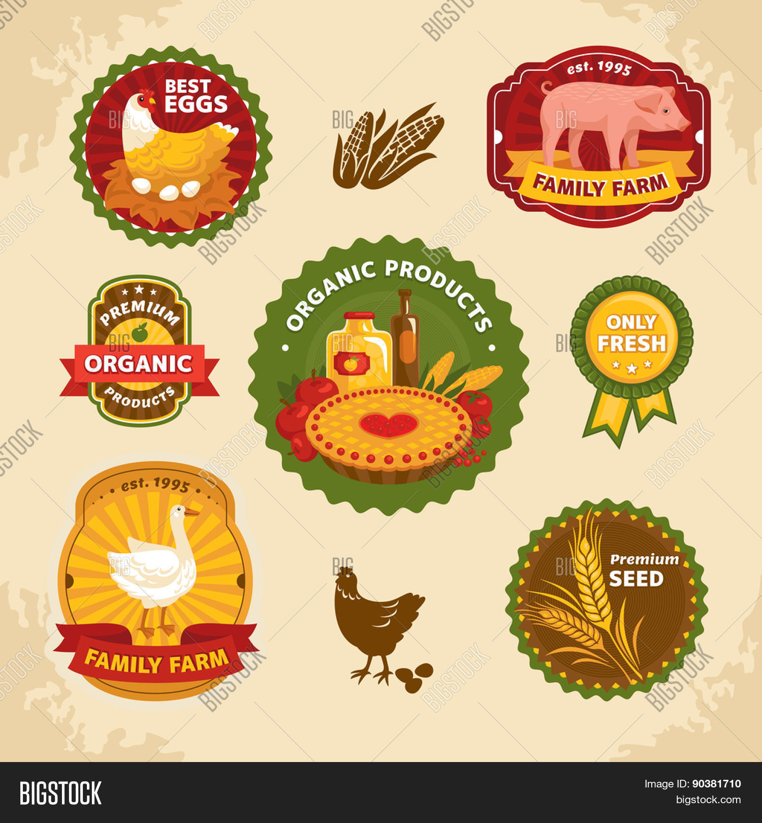 Vintage Farm Labels Vector & Photo (Free Trial) | Bigstock