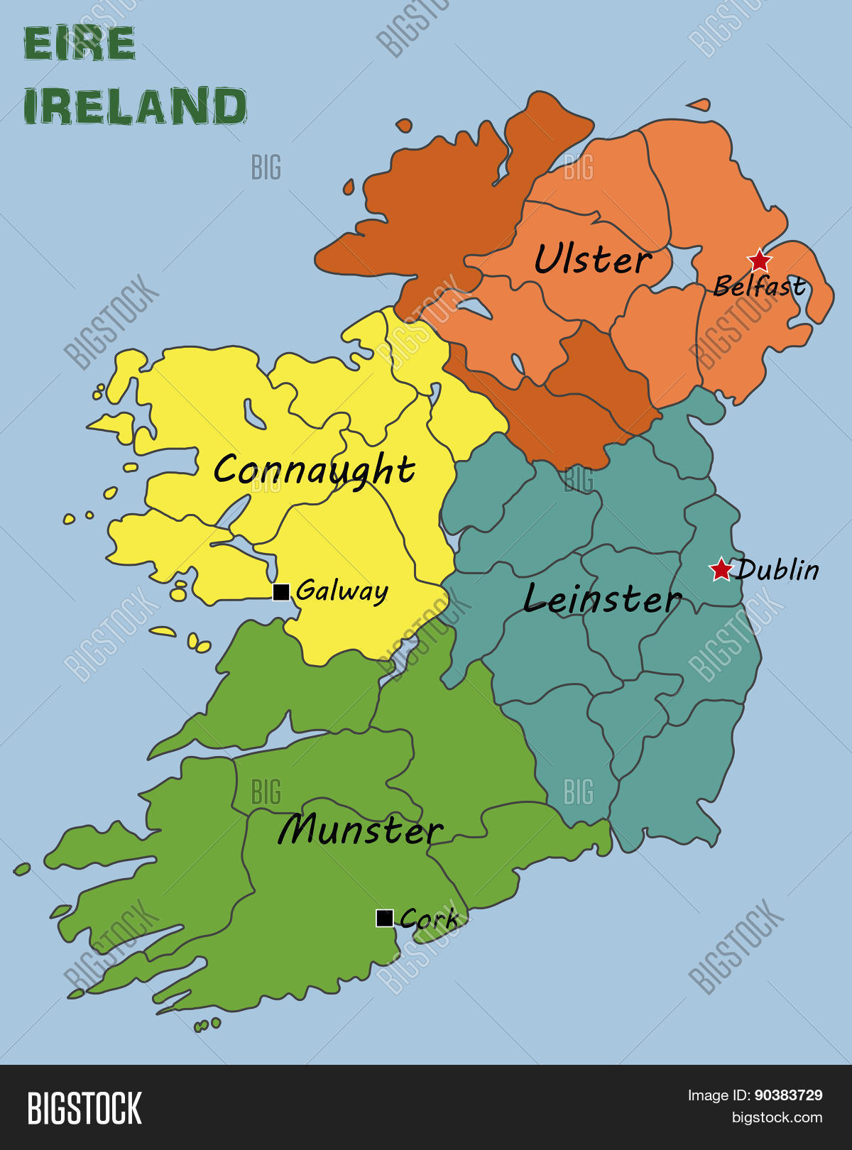 Political Map Ireland Vector & Photo (Free Trial) | Bigstock