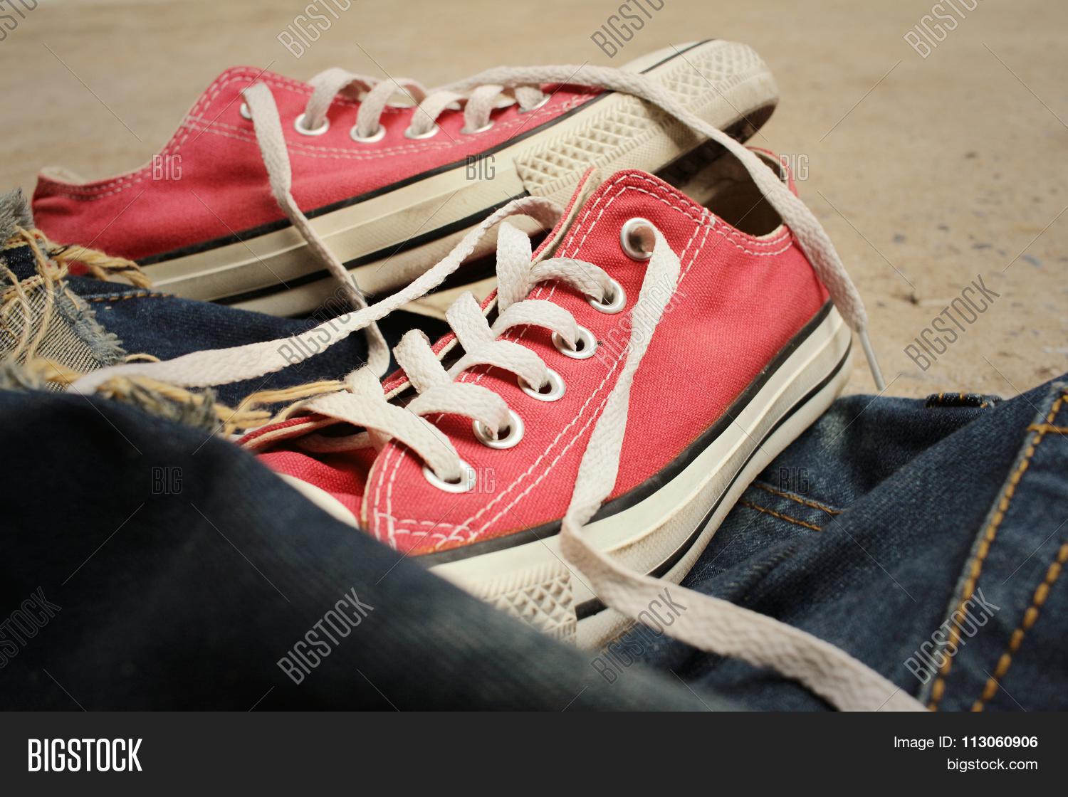 Red Shoes Jeans On Image & Photo (Free Trial) | Bigstock