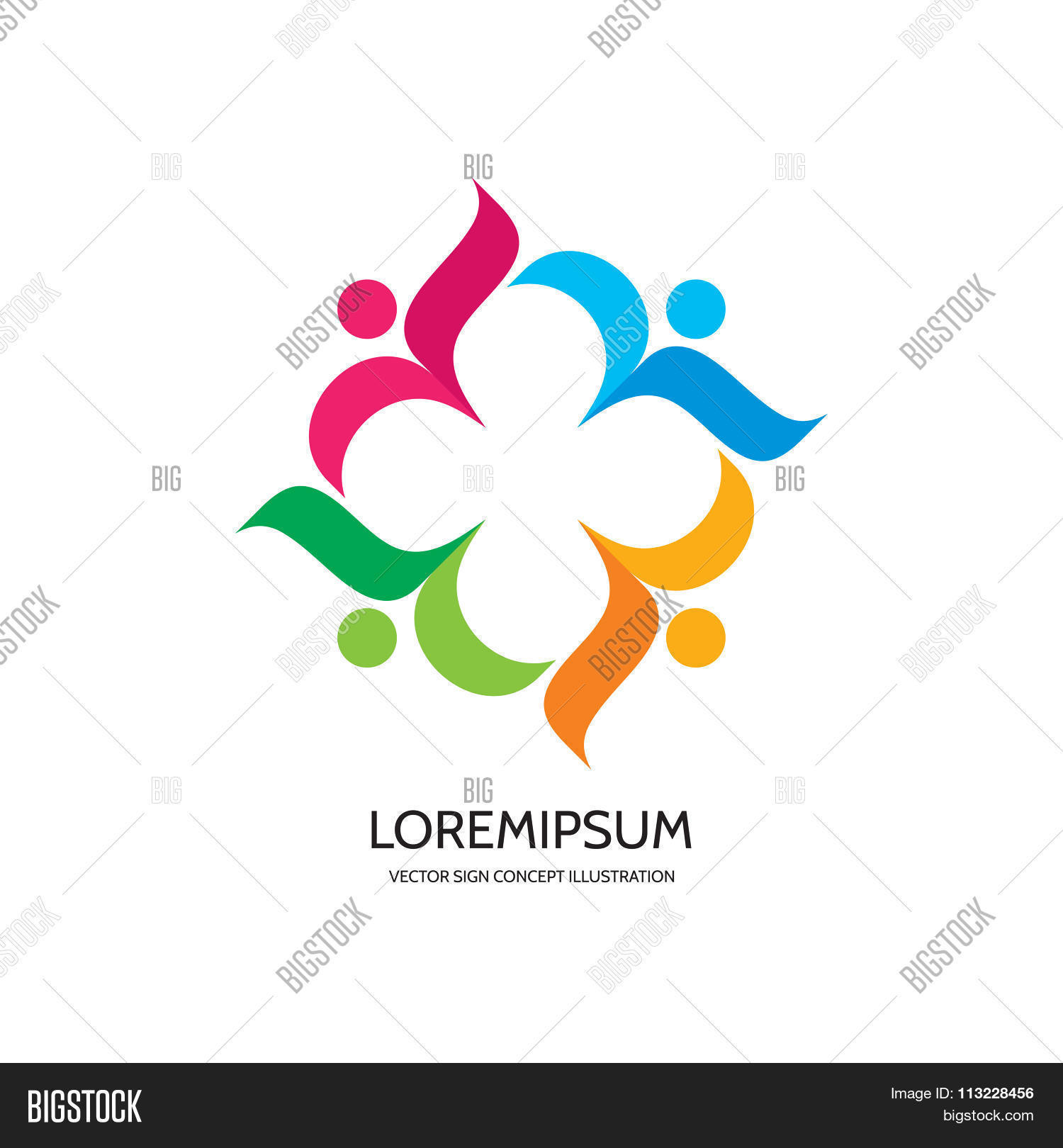 Teamwork Vector Logo Vector & Photo (Free Trial) | Bigstock
