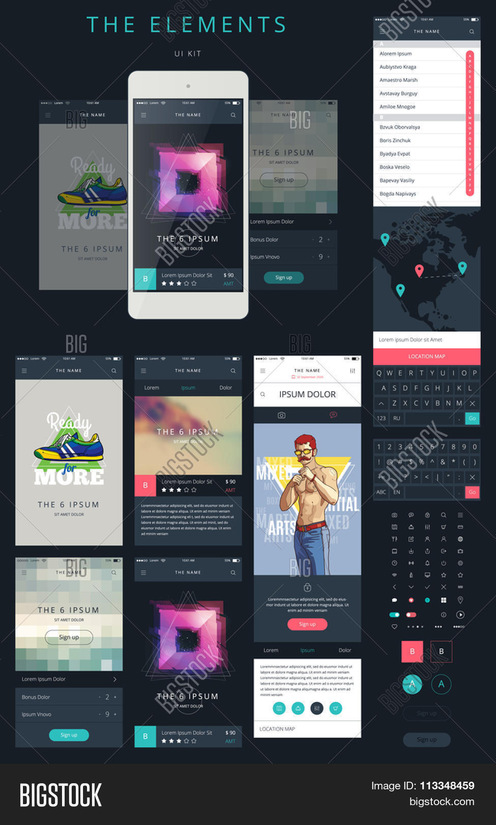 Phone GUI Template. Vector & Photo (Free Trial) | Bigstock