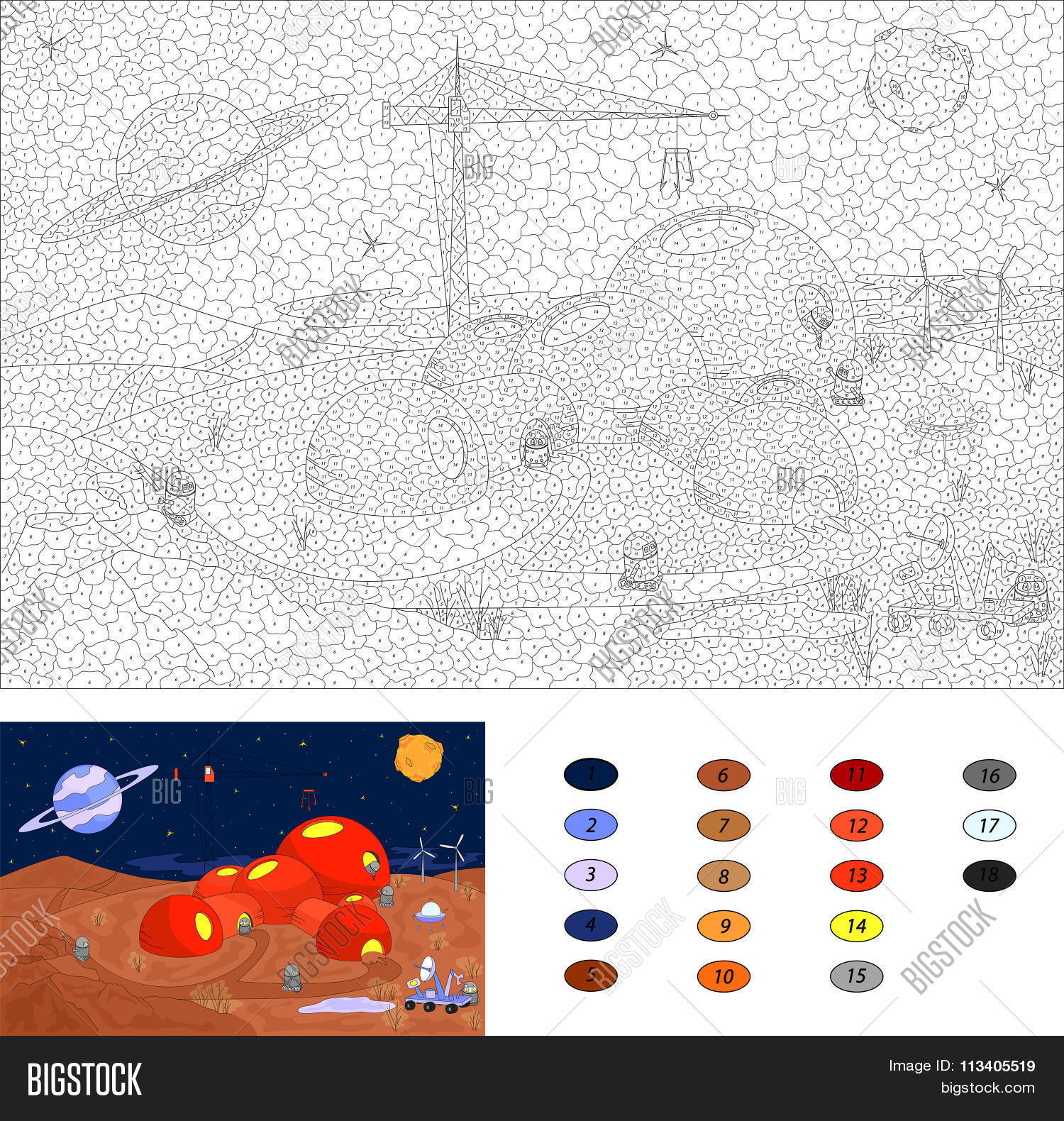 Color By Number Vector & Photo (Free Trial) | Bigstock