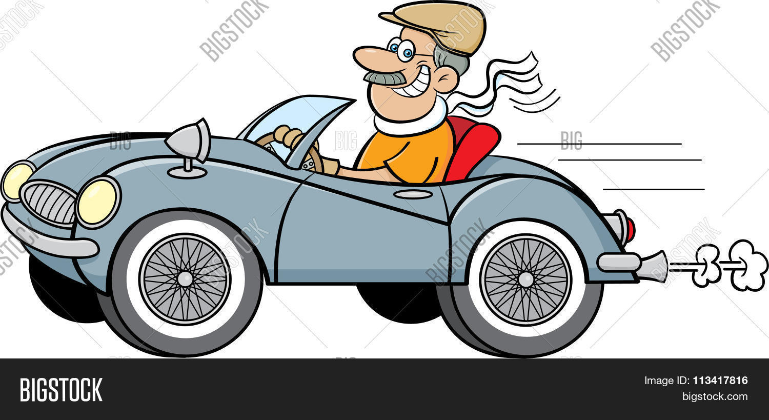 Cartoon Man Driving Vector & Photo (Free Trial) | Bigstock