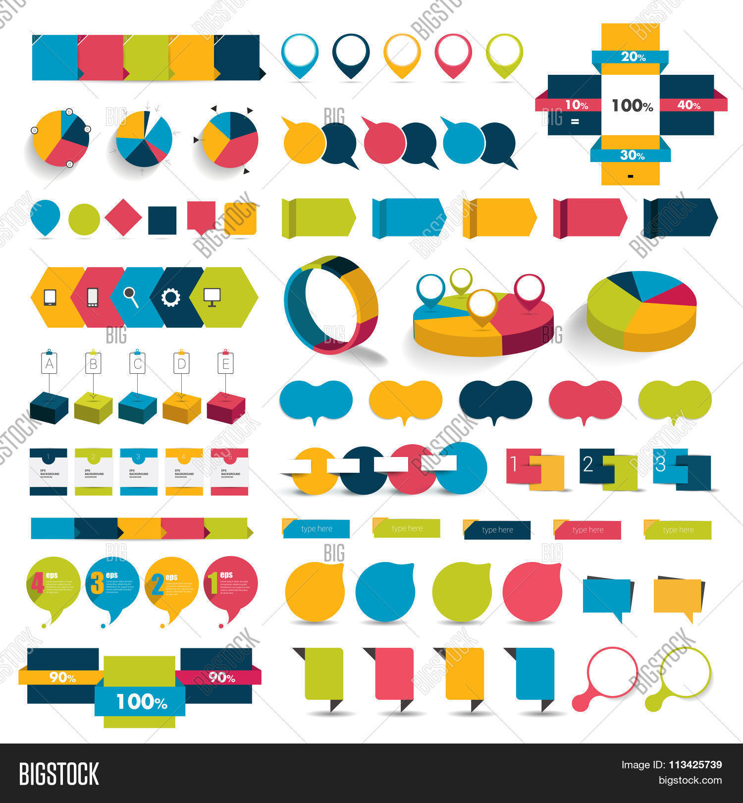 Big Set Infographic Vector & Photo (Free Trial) | Bigstock