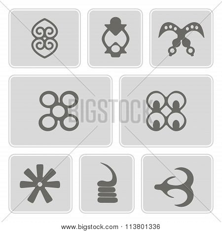 Set Monochrome Icons Vector & Photo (Free Trial) | Bigstock