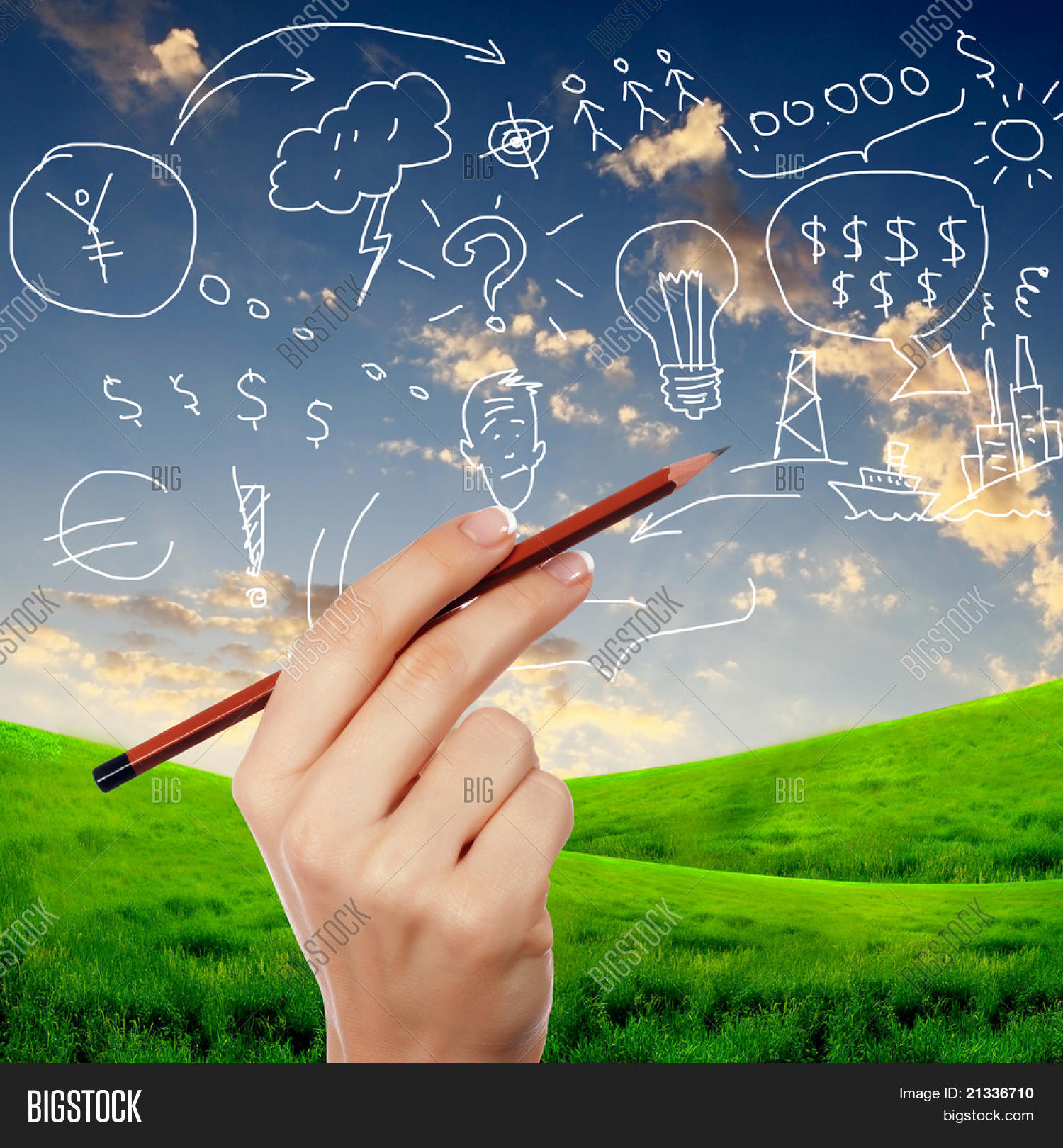 Human Hand Drawing Image & Photo (Free Trial) | Bigstock