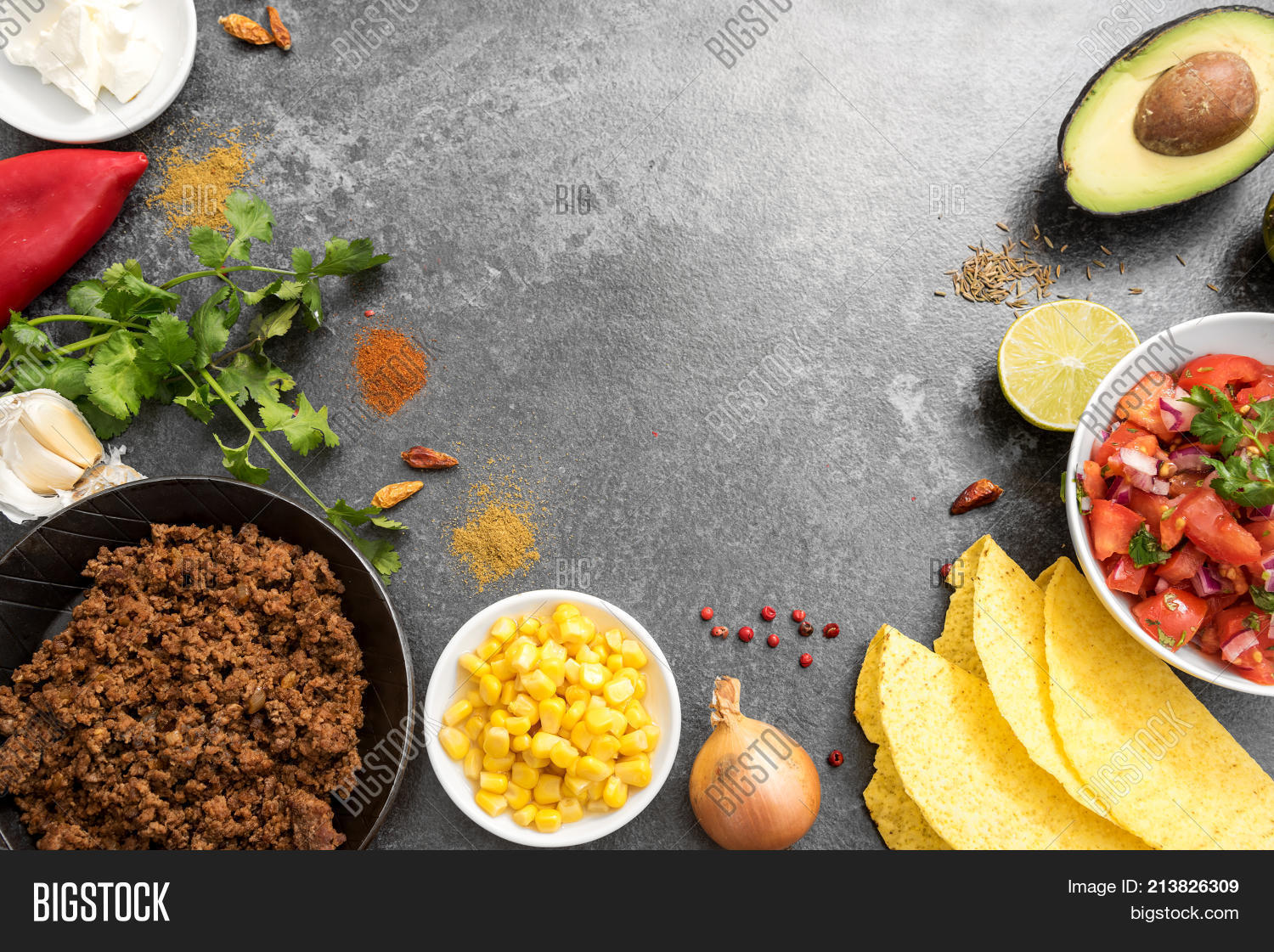 Taco Ingredients Frame Image & Photo (Free Trial) | Bigstock