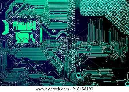 Circuit board. Electronic computer hardware technology. Motherboard digital chip. Tech science ...
