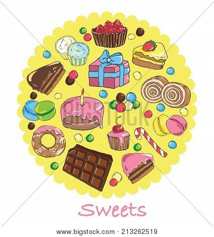 Set Sweets Baked Vector & Photo (Free Trial) | Bigstock