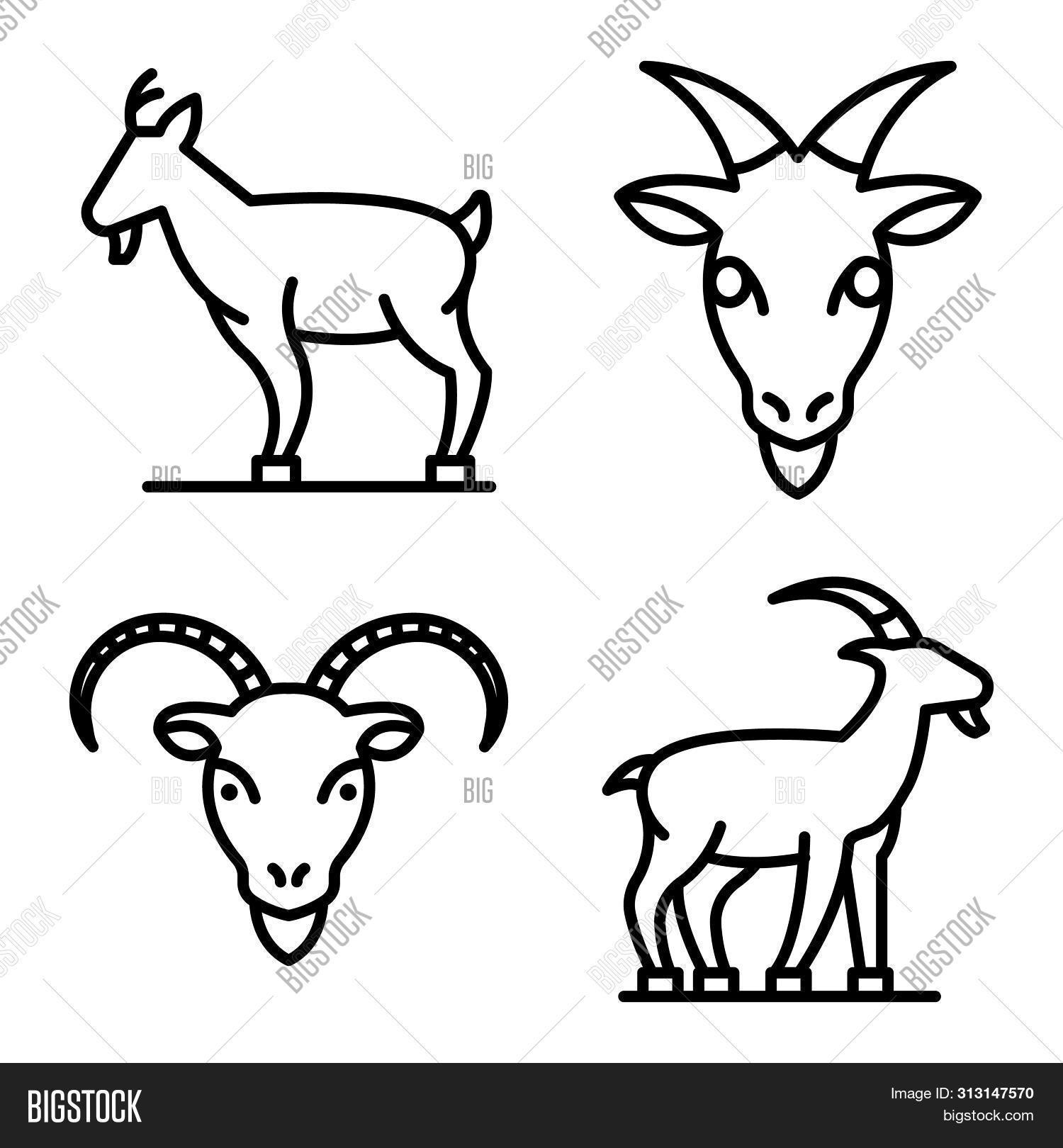 Goat Icons Set. Image & Photo (Free Trial) | Bigstock
