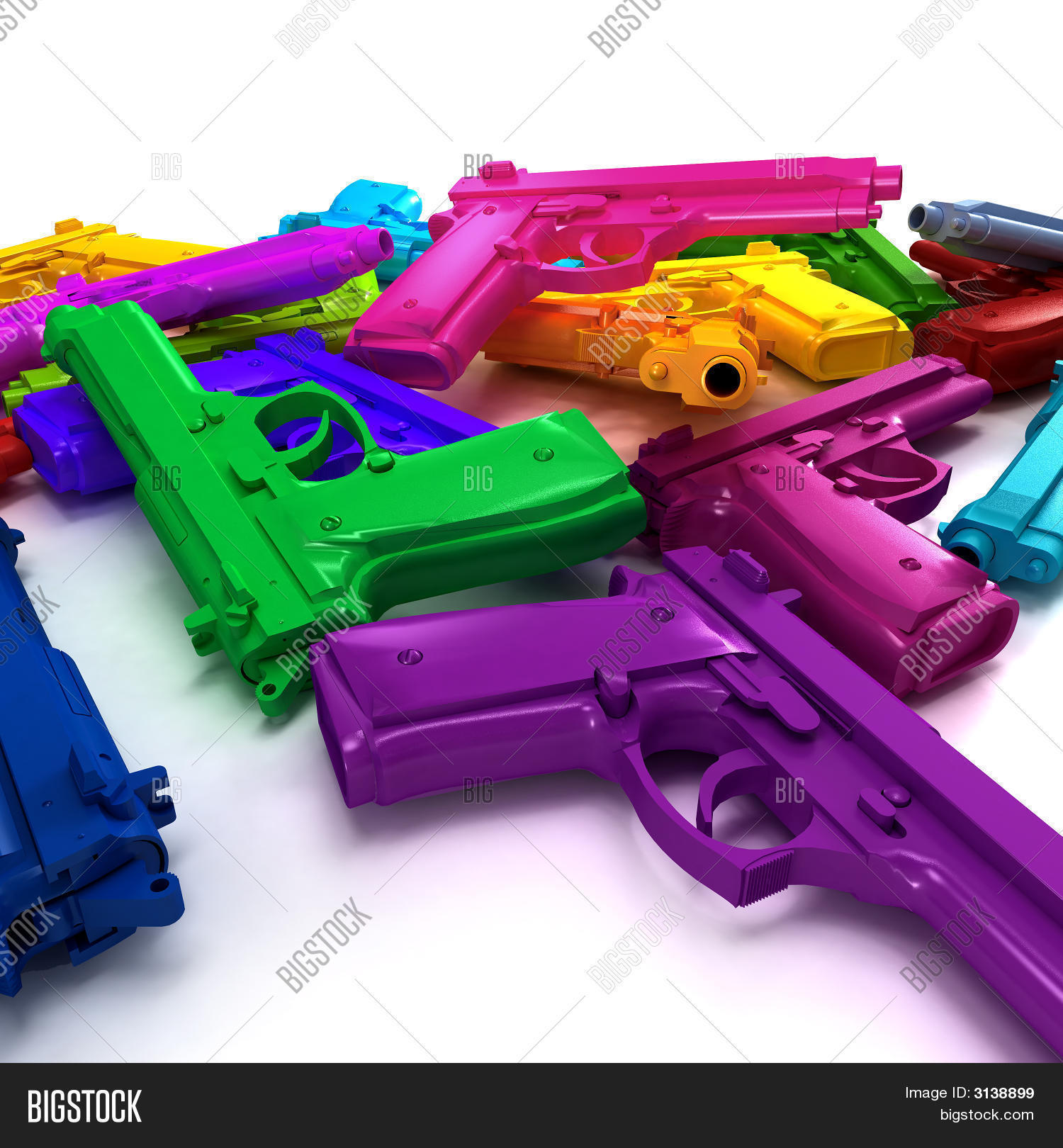 Multicolored Guns Image & Photo (Free Trial) | Bigstock