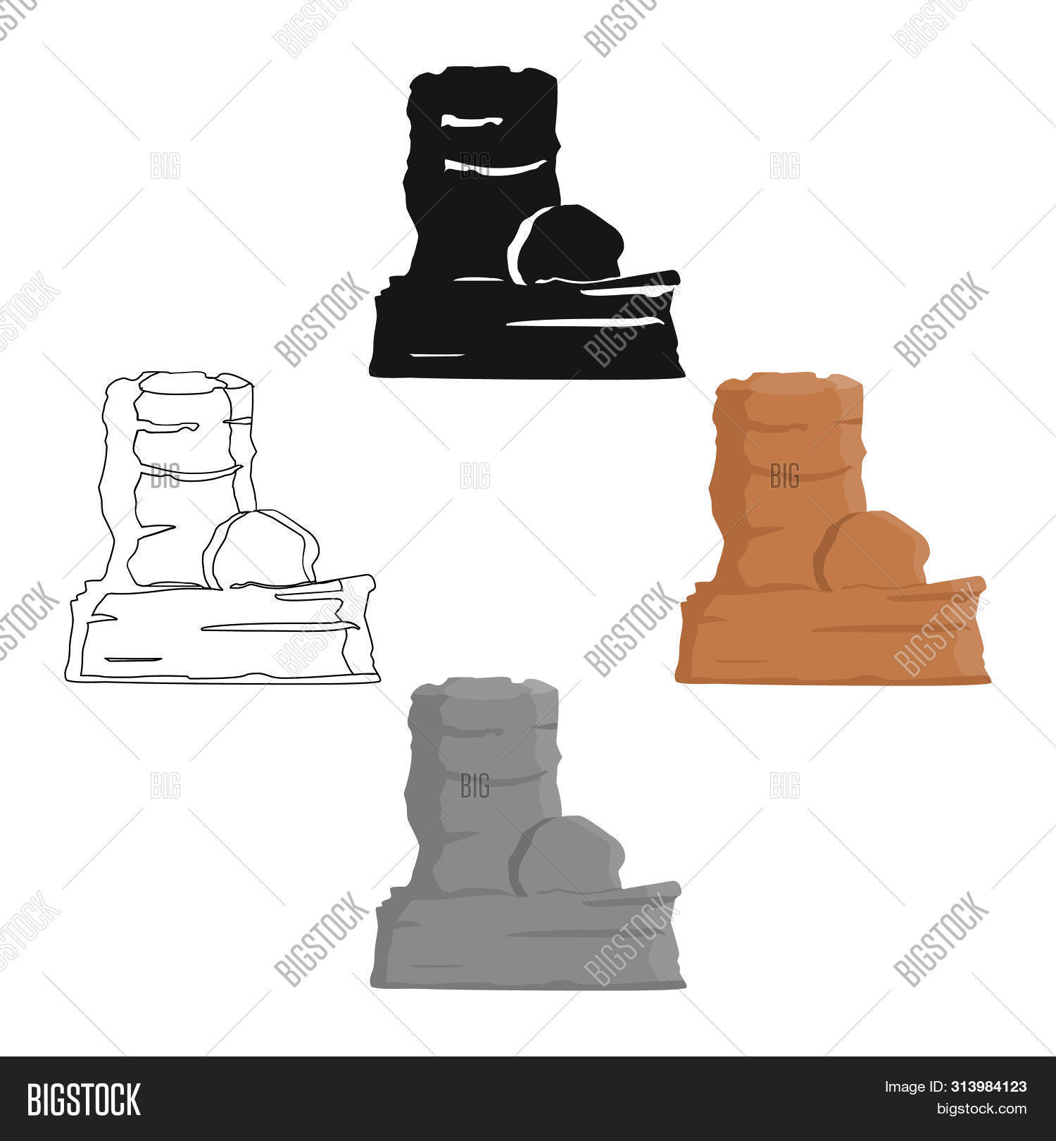 Rock Icon Cartoon. Image & Photo (Free Trial) | Bigstock
