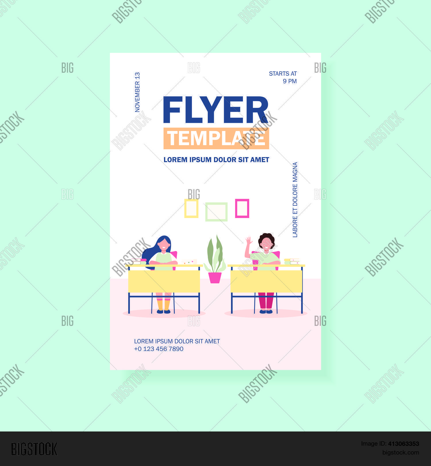 Happy Pupils Studying Vector & Photo (Free Trial) | Bigstock