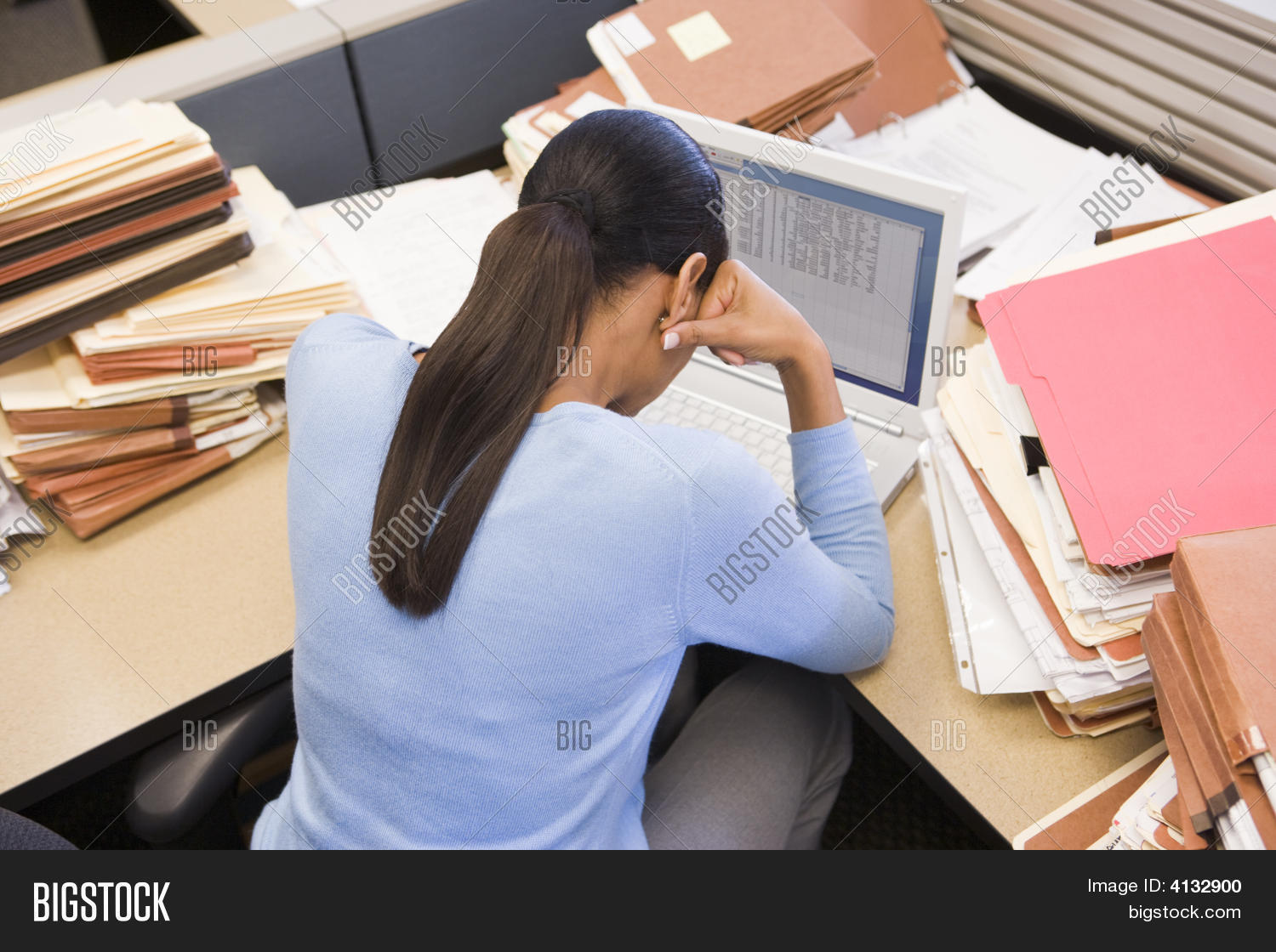 Businesswoman Cubicle Image & Photo (Free Trial) | Bigstock