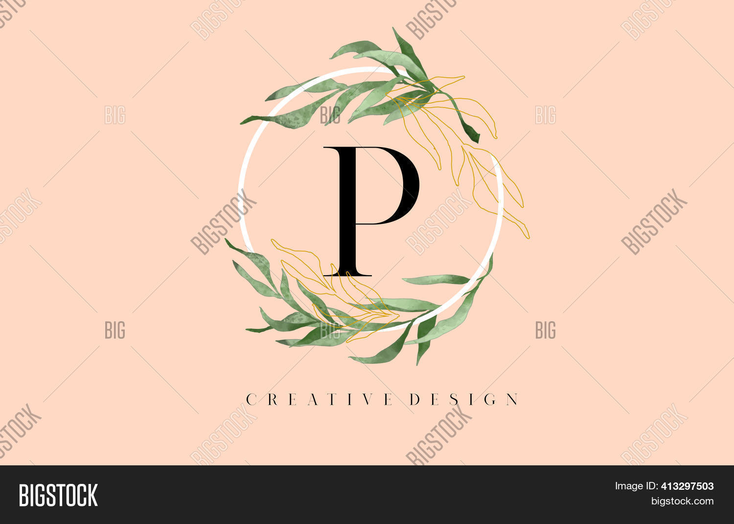 Elegant Letter P Logo Vector & Photo (Free Trial) | Bigstock
