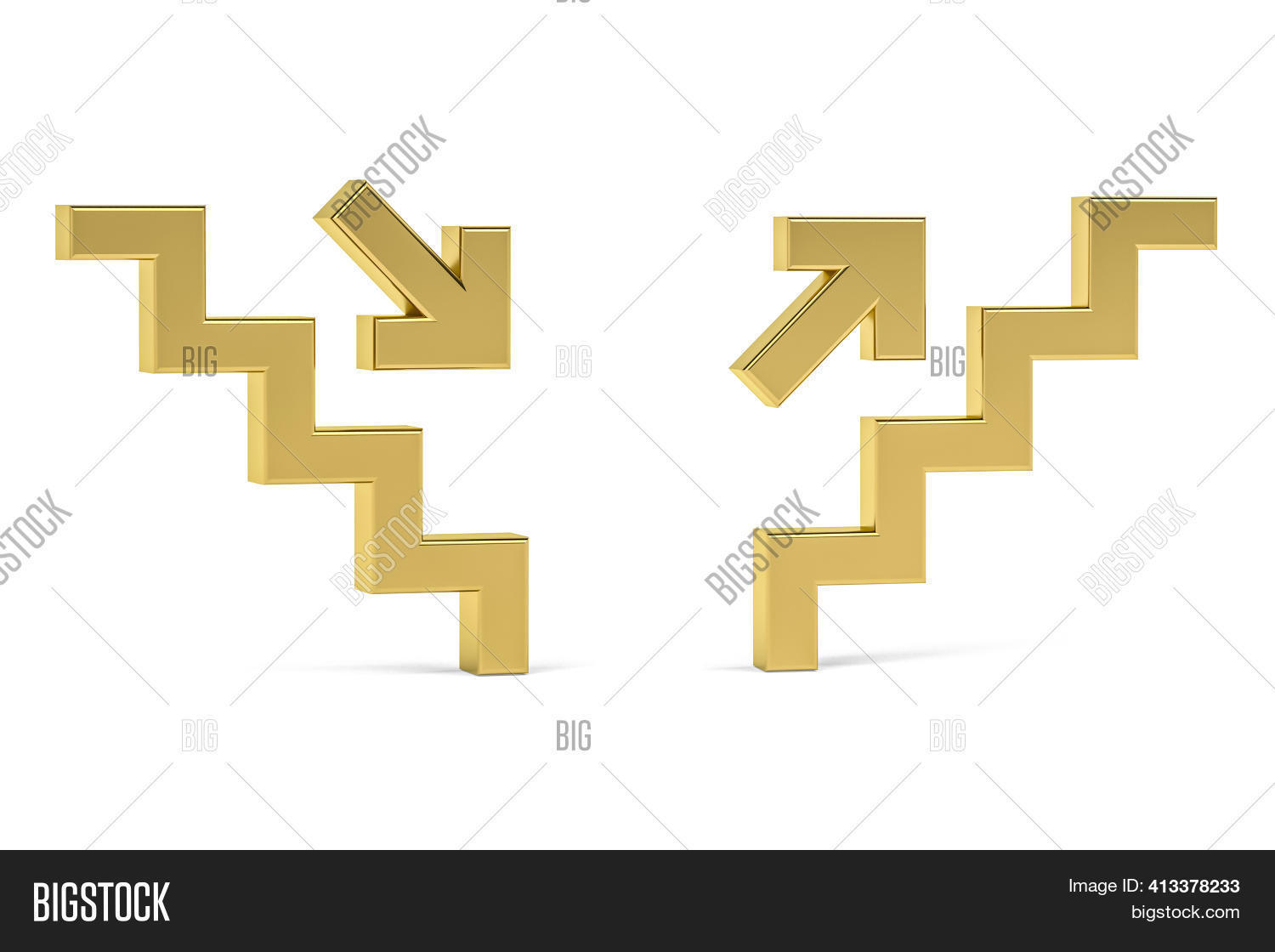 Golden 3d Stairs Icon Image & Photo (Free Trial) | Bigstock