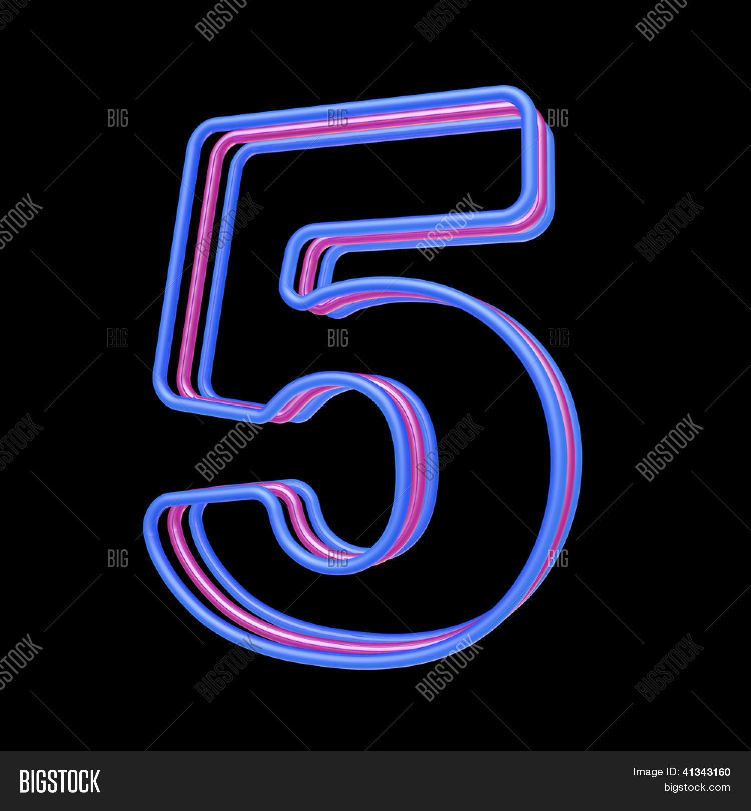 3d Neon Number 5 Image & Photo (Free Trial) | Bigstock