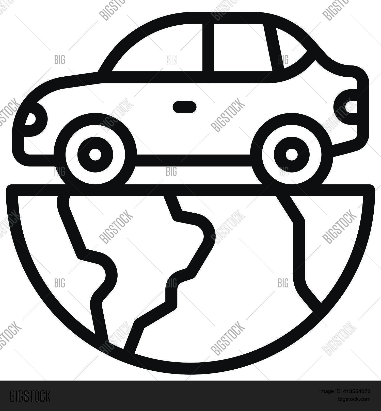 Car On Half Earth Vector & Photo (Free Trial) | Bigstock
