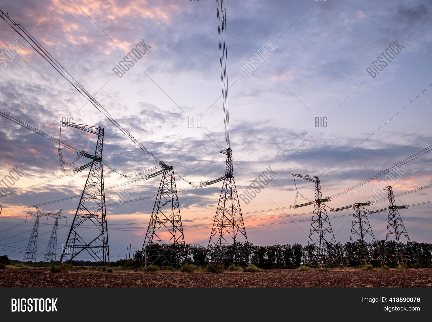 Electrical Pylons High Image & Photo (Free Trial) | Bigstock