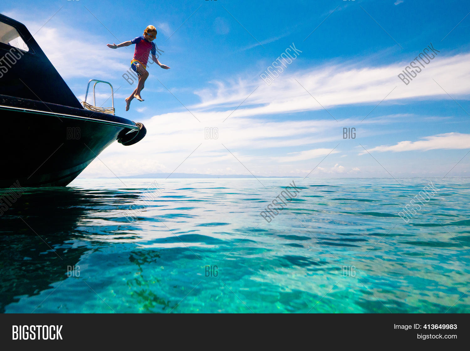 Kids Jump Into Sea. Image & Photo (Free Trial) | Bigstock