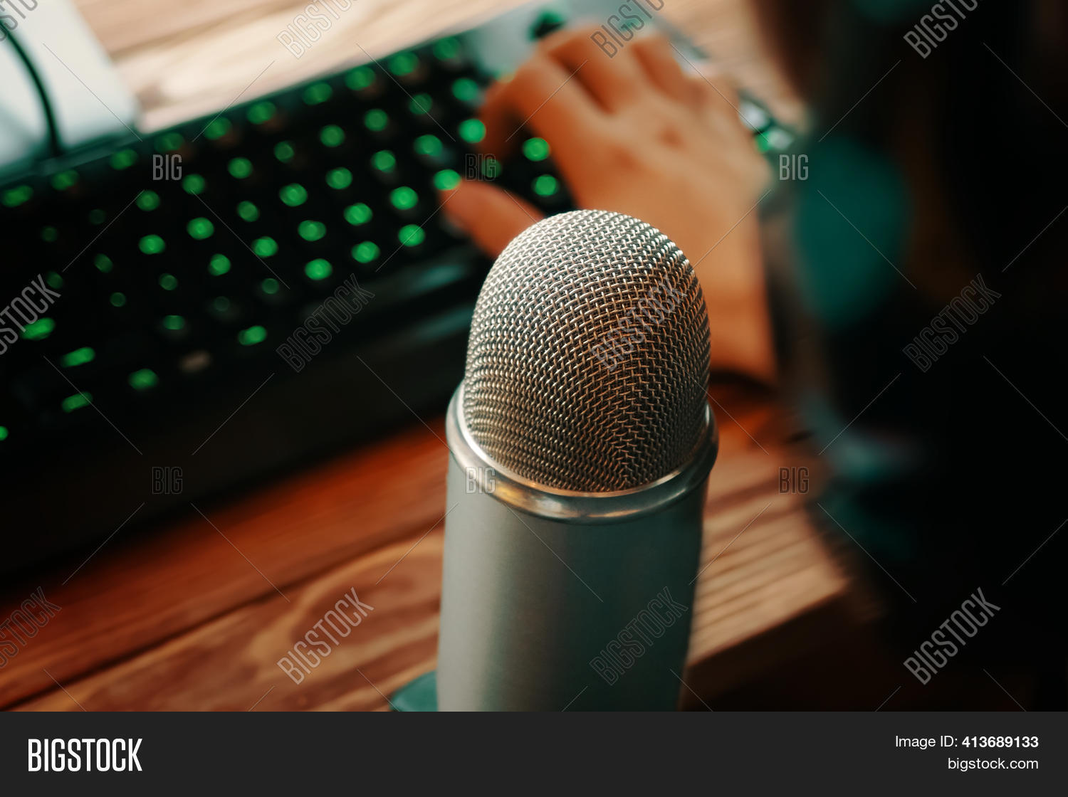 Man Headphones Typing Image & Photo (Free Trial) | Bigstock