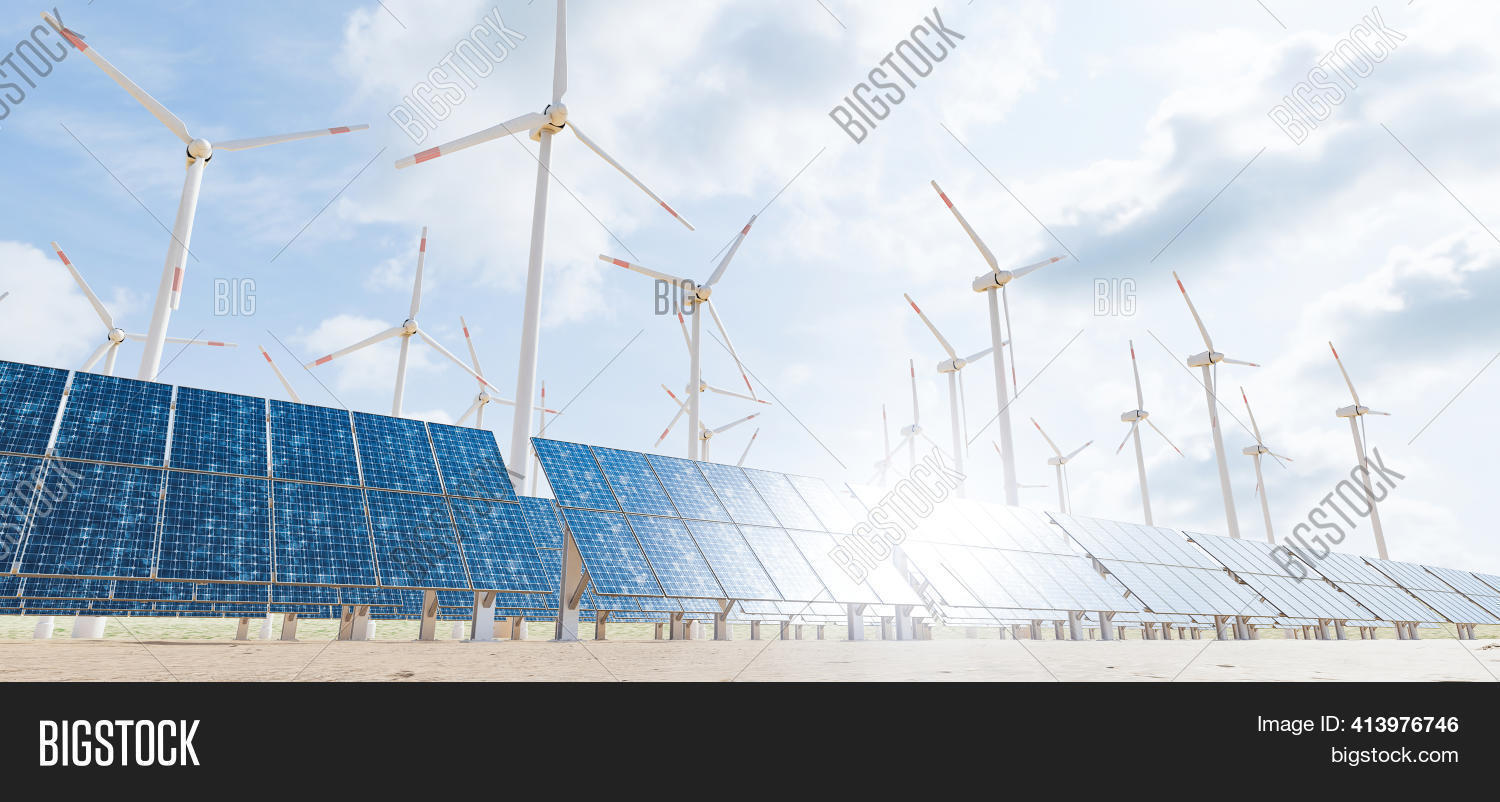 Solar Wind Farm Solar Image & Photo (Free Trial) | Bigstock