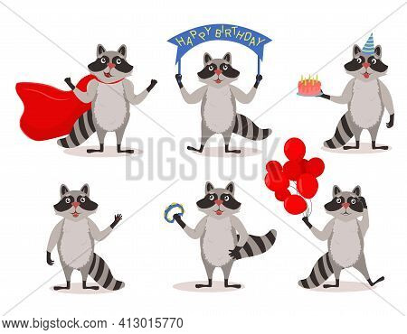Cute Raccoon Vector Vector & Photo (Free Trial) | Bigstock