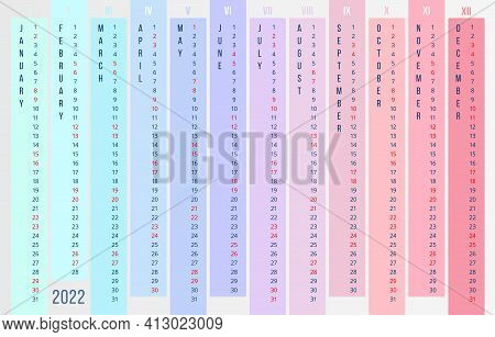 Rainbow Calendar 2022 Vector & Photo (Free Trial) | Bigstock