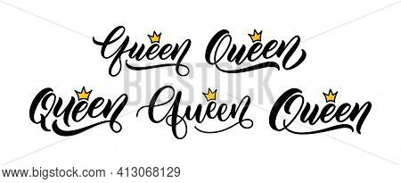 Set Queen Words Vector & Photo (Free Trial) | Bigstock