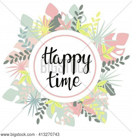 Happy Time. Lettering Vector & Photo (Free Trial) | Bigstock