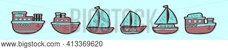 Set Trawler Cartoon Vector & Photo (Free Trial) | Bigstock