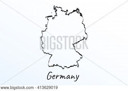 Hand Draw Map Germany Vector & Photo (Free Trial) | Bigstock