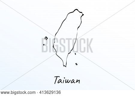 Hand Draw Map Taiwan Vector & Photo (Free Trial) | Bigstock