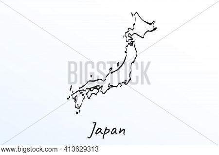 Hand Draw Map Japan. Vector & Photo (Free Trial) | Bigstock