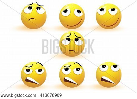 Set Yellow Emotions. Vector & Photo (Free Trial) | Bigstock
