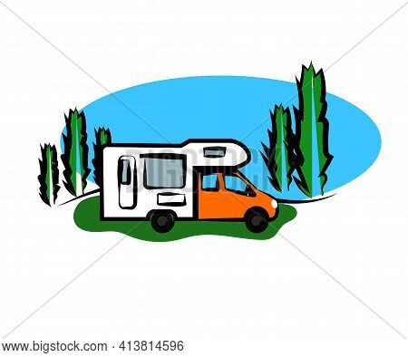 Mobile Home On White Vector & Photo (Free Trial) | Bigstock