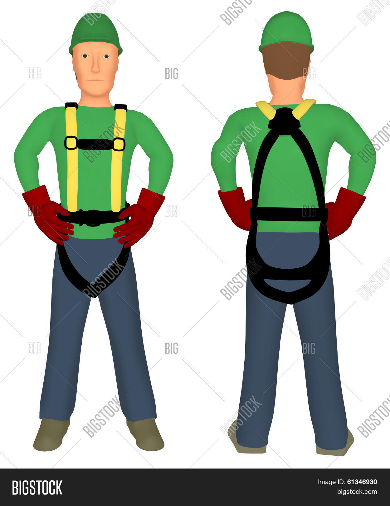 Worker Harness Back Image & Photo (Free Trial) | Bigstock