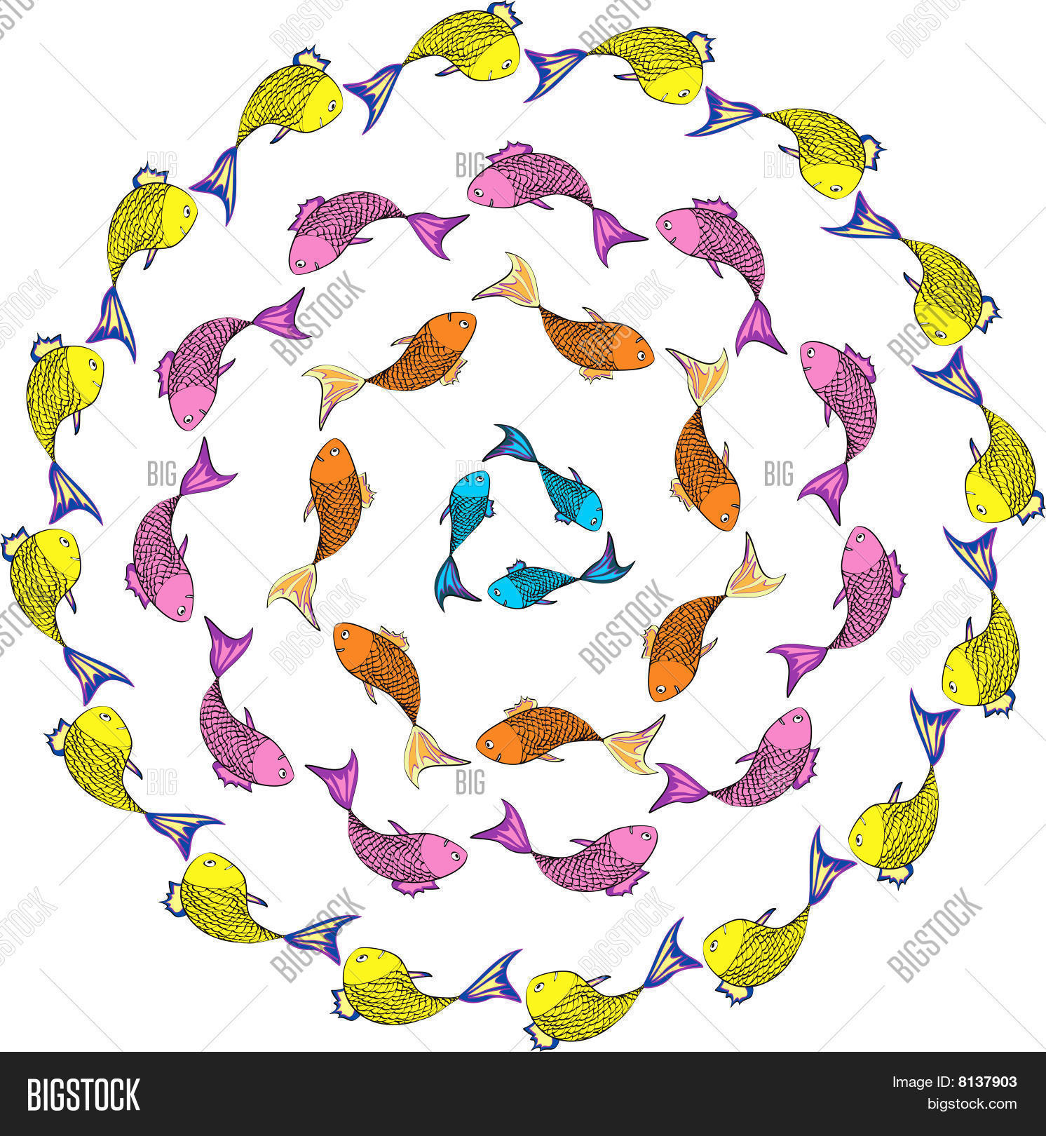 Fishes Circle Vector & Photo (Free Trial) | Bigstock